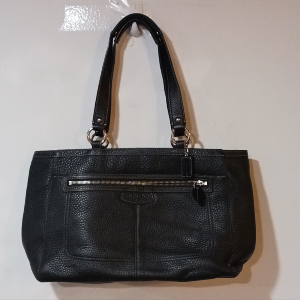 Coach Penelope Black Pebbled Leather Tote Bag F14684 - Gem